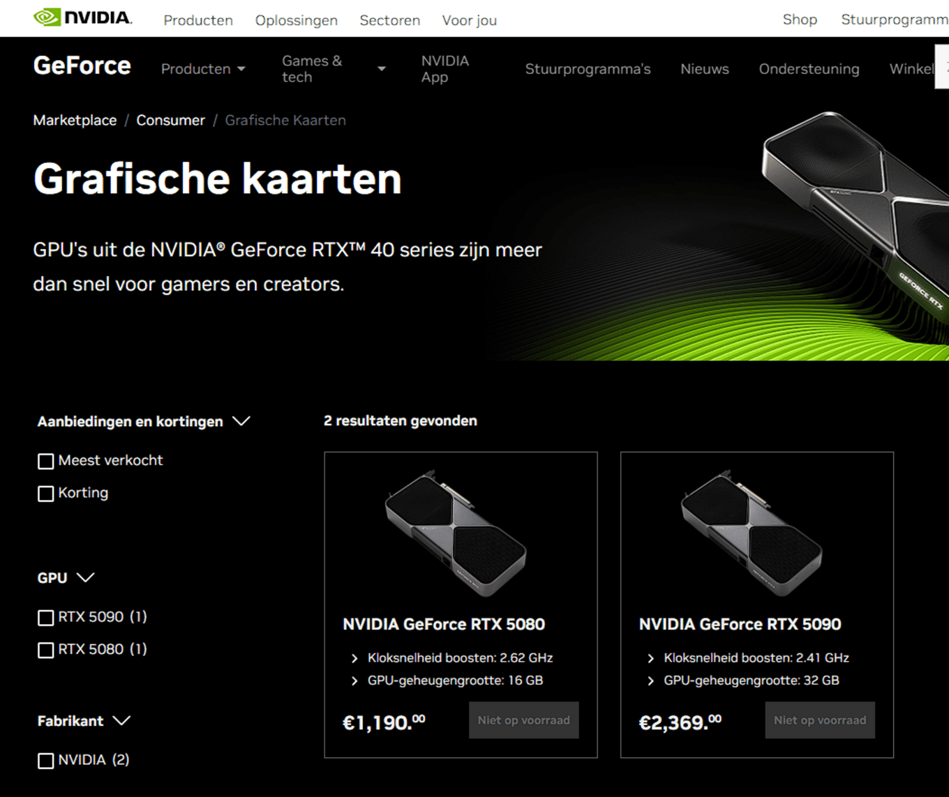 Nvidia GeForce RTX 5080-serie videokaarten: waar te koop en wat kosten ze? - TechnologyInsider